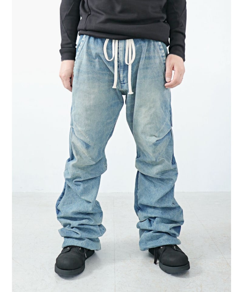 A.F ARTEFACT / ag-8060 / Denim Tuck Slim Baggy A.F ARTEFACT / ag-8060 / Denim Tuck Slim Baggy