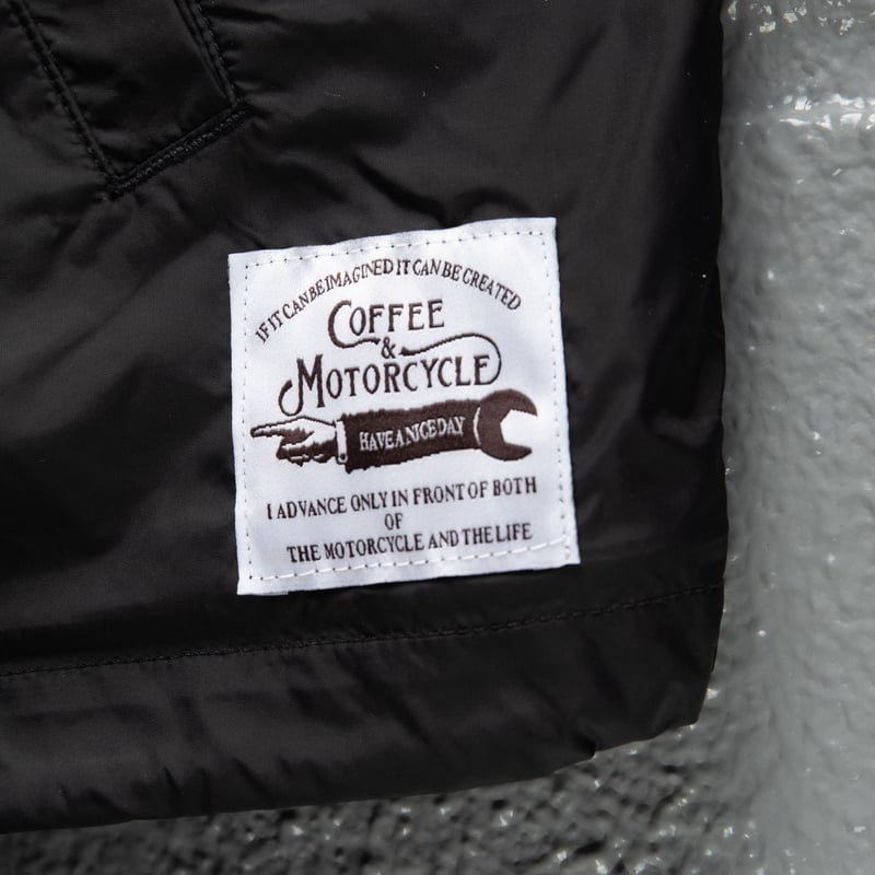 COFFEE & MOTORCYCLE コーチジャケット ブラック | 車坂下motocycle COFFEE & MOTORCYCLE コーチジャケット ブラック | 車坂下motocycle