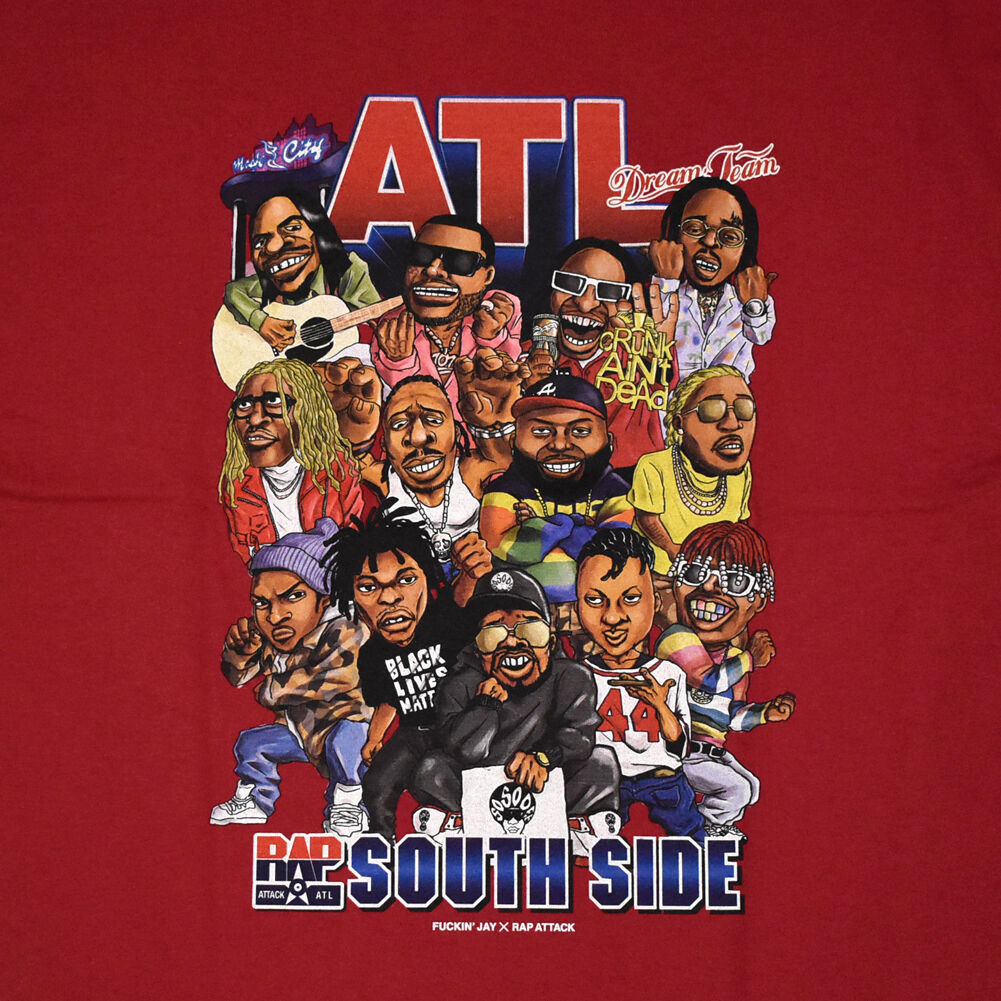 RAP ATTACK ラップアタック Tシャツ レッド ATL S/S TEE rasp21- RAP ATTACK ラップアタック Tシャツ レッド ATL S/S TEE rasp21-