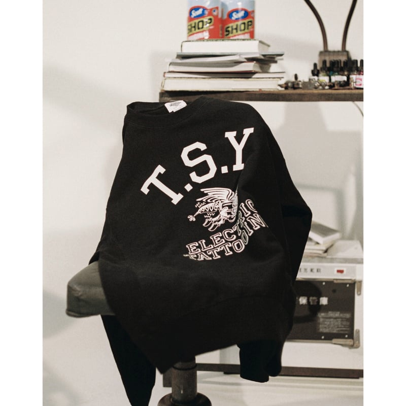 COLLEGE SWEATSHIRT【TSY】 // BLACK×WHITE | tattoo COLLEGE SWEATSHIRT【TSY】 // BLACK×WHITE | tattoo