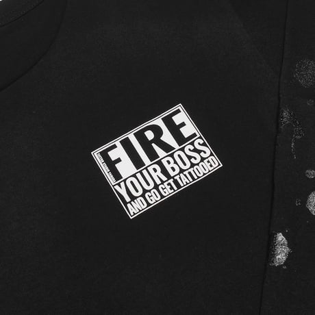 FIRE YOUR BOSS LONG SLEEVE TEE // BLACK | tatto...