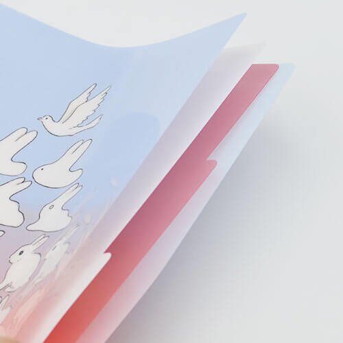 A4-sized plastic file folder / bird, flower and...