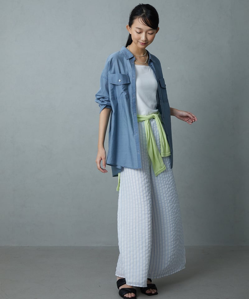 エトレリー（etre relie）/綿ナイロンデニムライクシャツ etre relie】綿ナイロンデニムライクシャツ / 151309 | etre relie