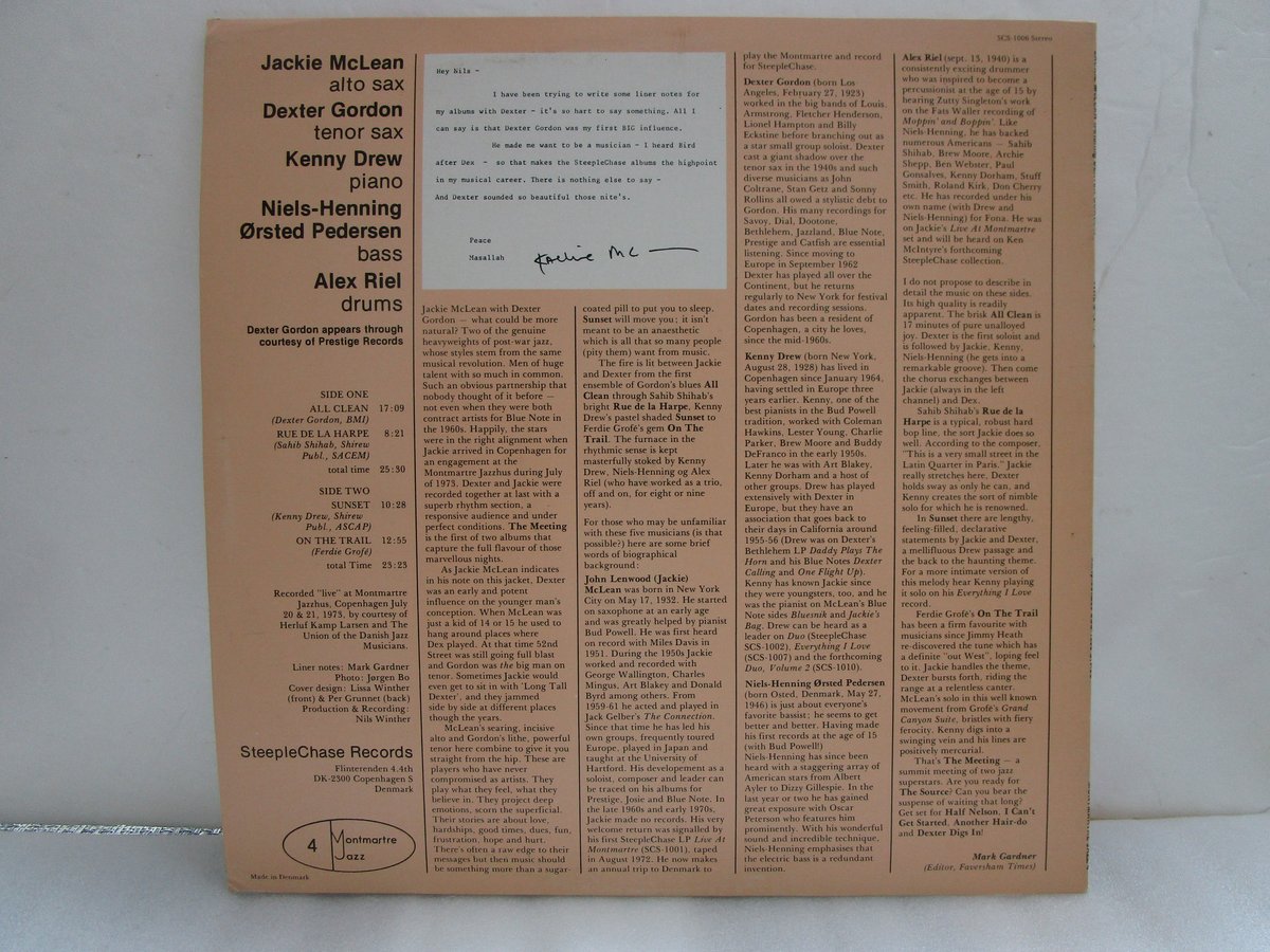 JACKIE McLEAN featuring DEXTER GORDON / The Mee...