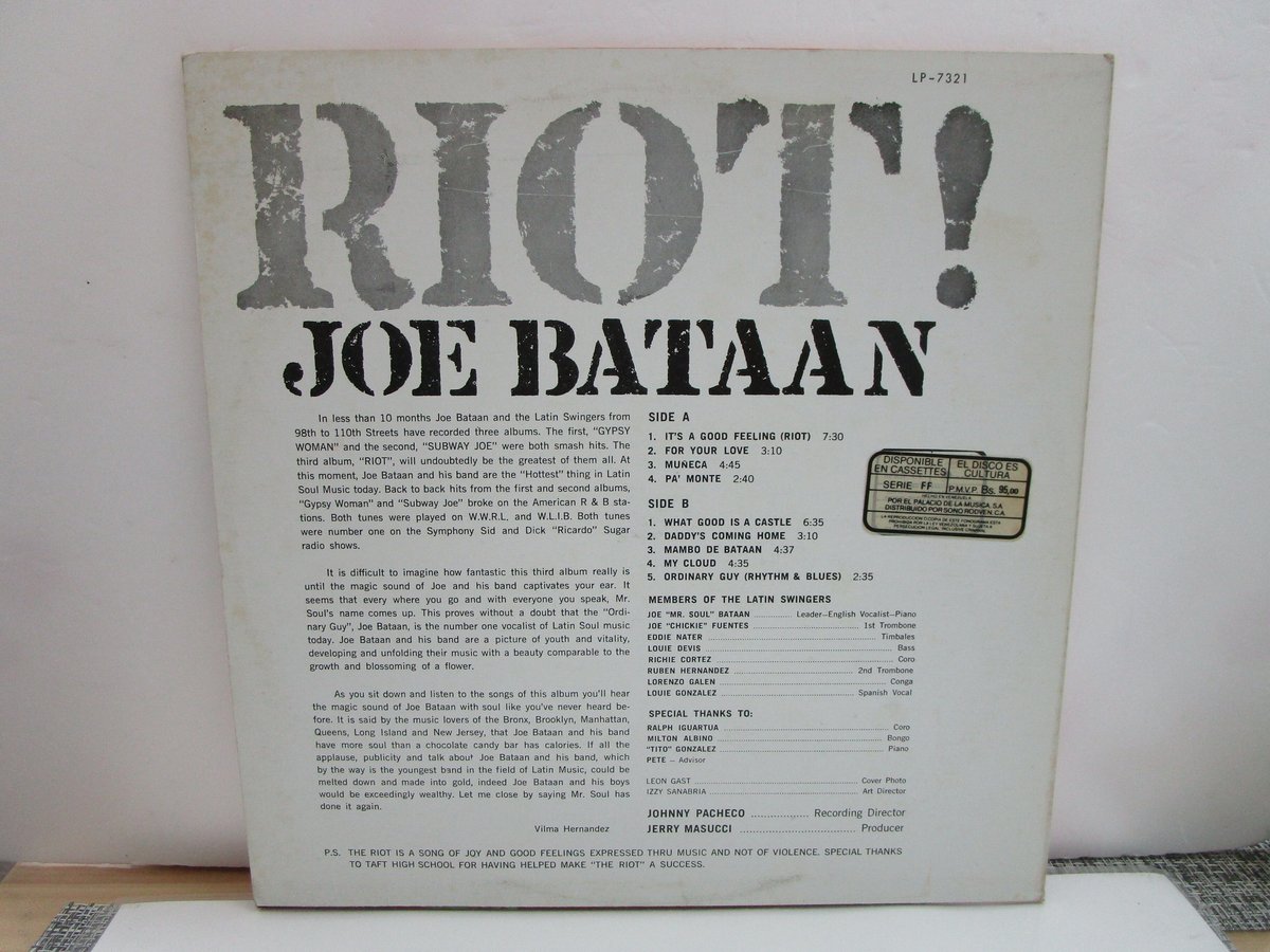 JOE BATAAN / Riot | TOHTO records & books annex