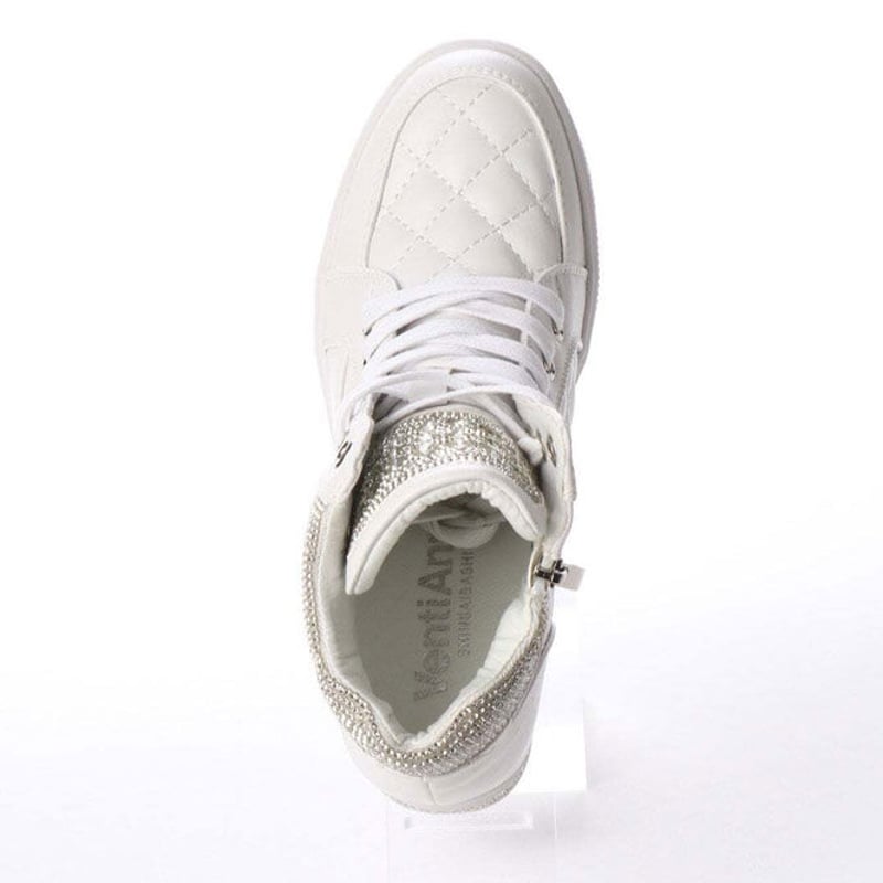 VentiAnni キラキラキルティングインヒールスニーカー 01 WHT VentiAnni キラキラキルティングインヒールスニーカー 01 WHT