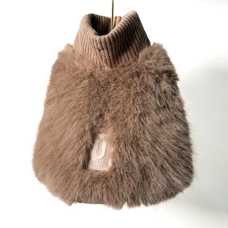 ECO FUR SHORT VEST:Moca Beige//エコファーショートベスト: モ ECO FUR SHORT VEST:Moca Beige//エコファーショートベスト: モ