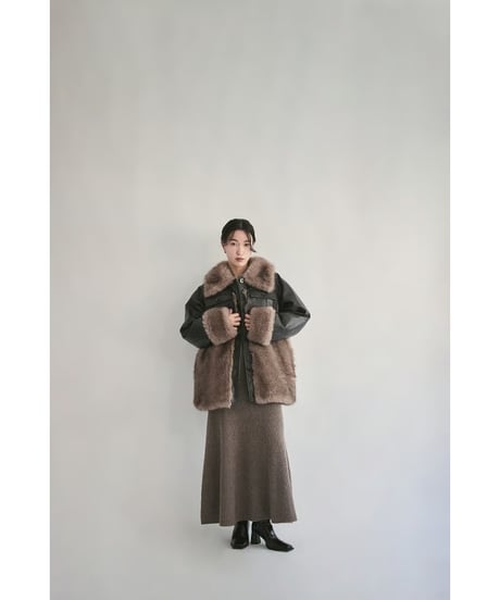 【25TH-11B】Leather Docking Fur Jacket | THINK FUR