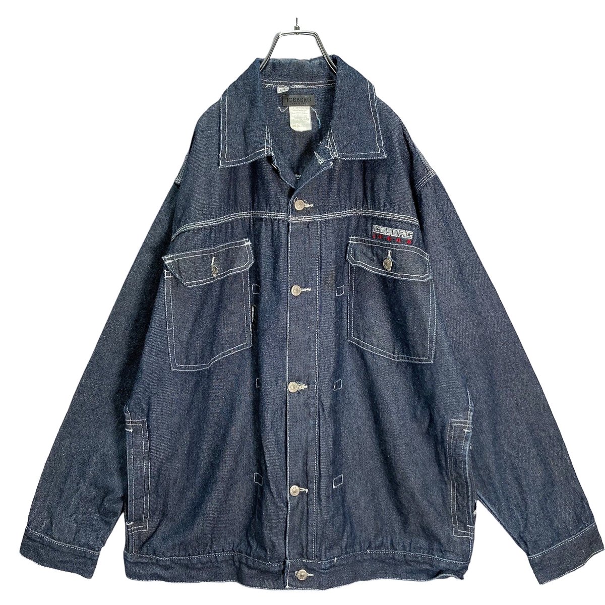 90s ICEBERG jeans Bigsized design denim jacket 90s ICEBERG jeans Bigsized design denim jacket