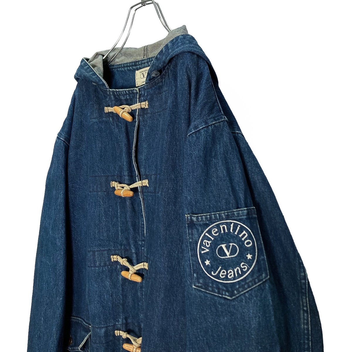 90s Valentino Jeans check lining denim duffle c 90s Valentino Jeans check lining denim duffle c