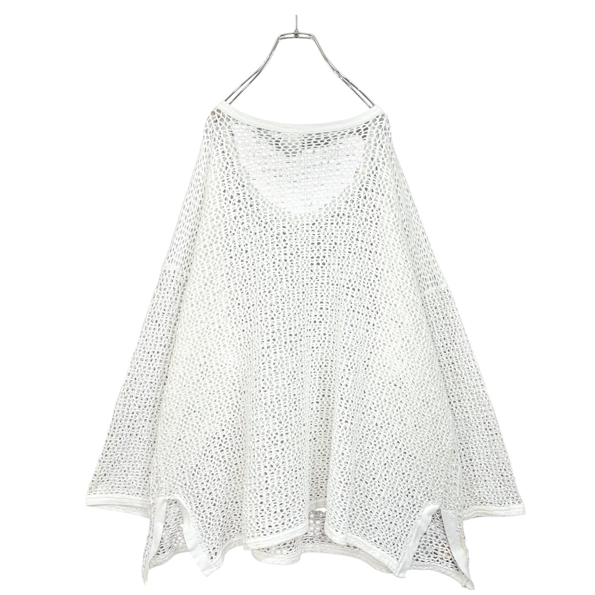 80-90s Jacque & KoKo L/S white mesh design knit...
