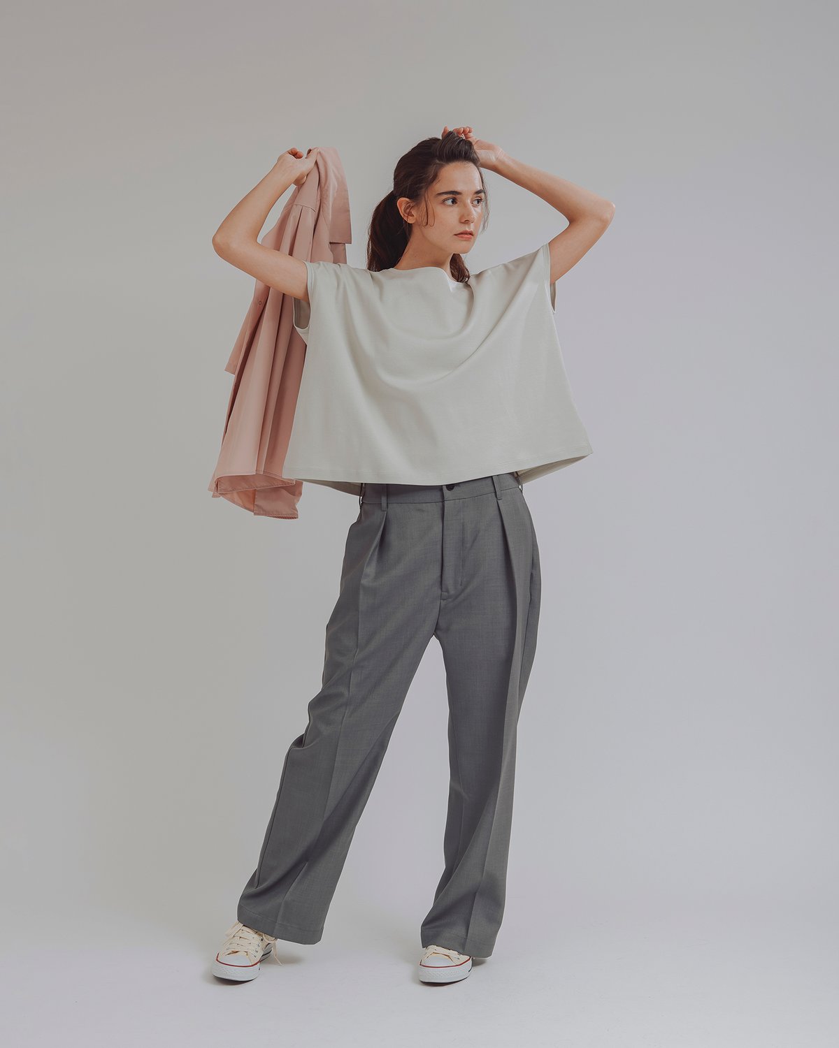 CIRCULAR RIB sleeveless gride / amn-CS-078 / Pe...