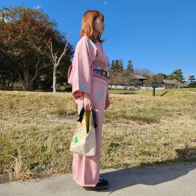ミニリボンバッグ 正絹帯地 紗綾形亀甲波文様【着物・帯の ミニリボンバッグ 正絹帯地 紗綾形亀甲波文様【着物・帯の