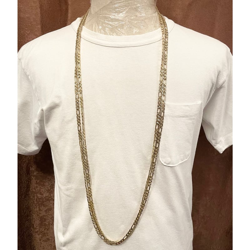 HIP-HOP ロングフィガロチェーンネックレス 2本セット シルバー HIP-HOP ロングフィガロチェーンネックレス 2本セット シルバー