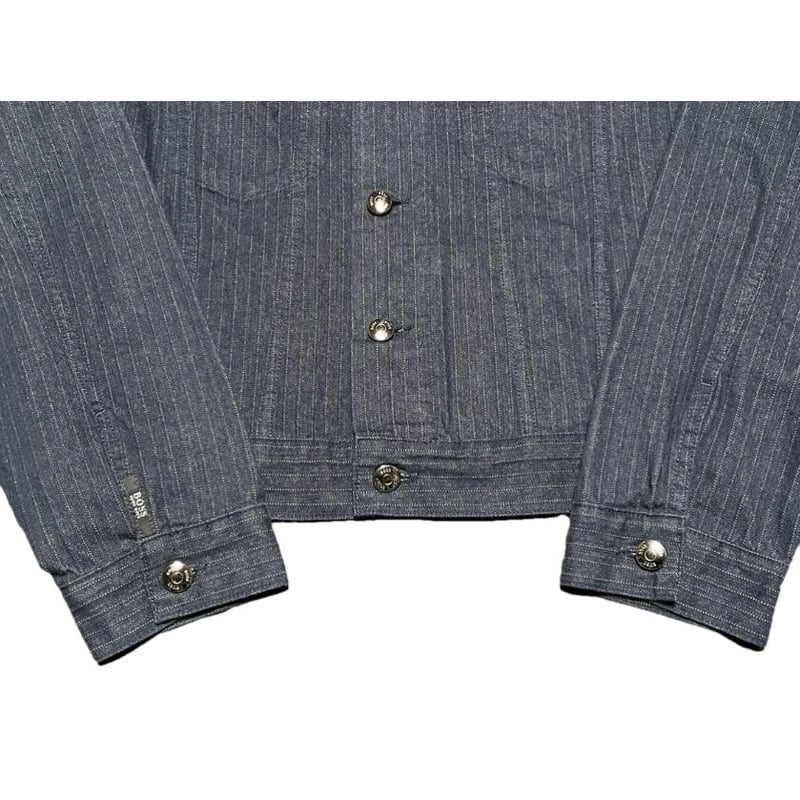 MADE IN ITALY製 HUGO BOSS ストライプ柄デニムジャケット MADE IN ITALY製 HUGO BOSS ストライプ柄デニムジャケット