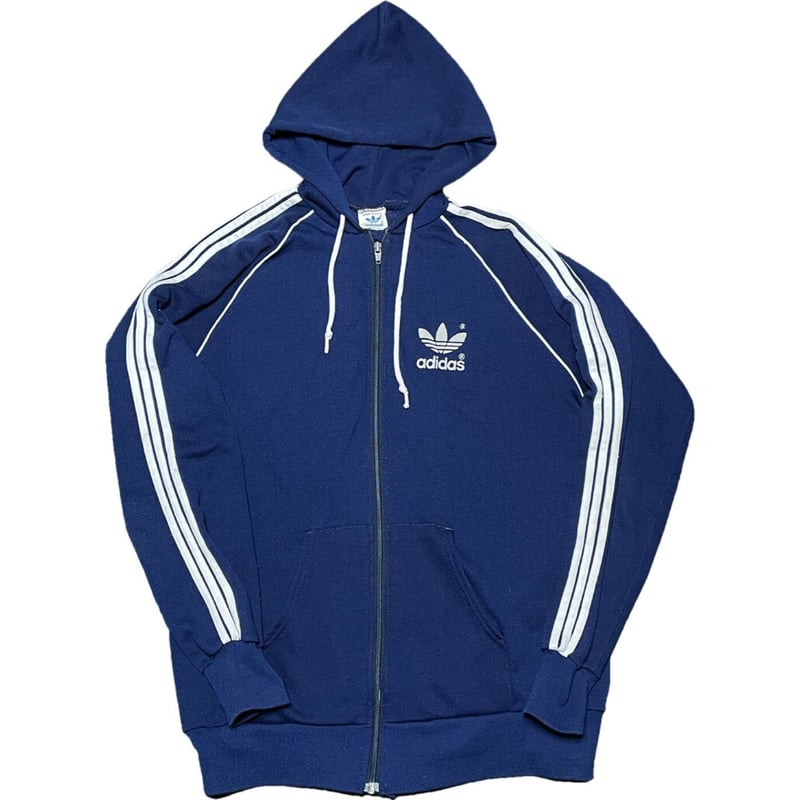 希少 MADE IN USA製 old adidas フルジップパーカー ネイビー L 希少 MADE IN USA製 old adidas フルジップパーカー ネイビー L