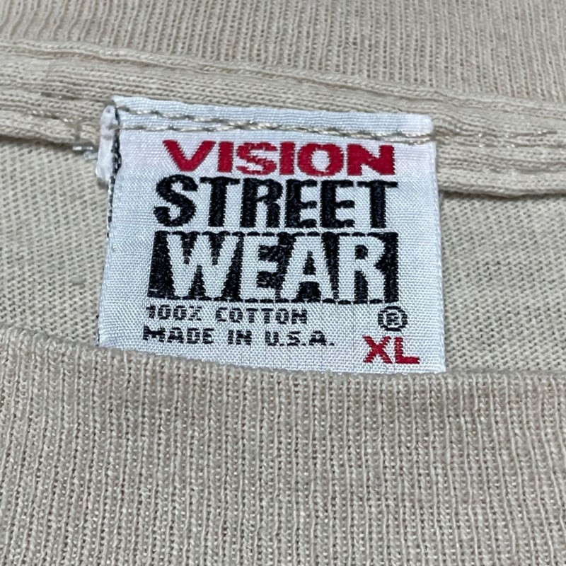 MADE IN USA製 VISION STREET WEAR 半袖Tシャツ ベージュ XLサ MADE IN USA製 VISION STREET WEAR 半袖Tシャツ ベージュ XLサ