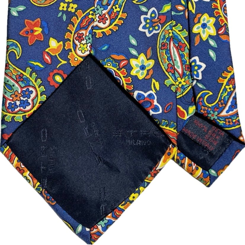 MADE IN ITALY製 ETRO ペイズリー柄シルクネクタイ ネイビー MADE IN ITALY製 ETRO ペイズリー柄シルクネクタイ ネイビー