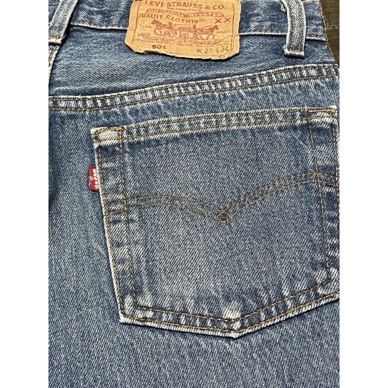 リメイク品 Levi's 501 デニム×迷彩カーゴハーフパンツ ライト リメイク品 Levi's 501 デニム×迷彩カーゴハーフパンツ ライト