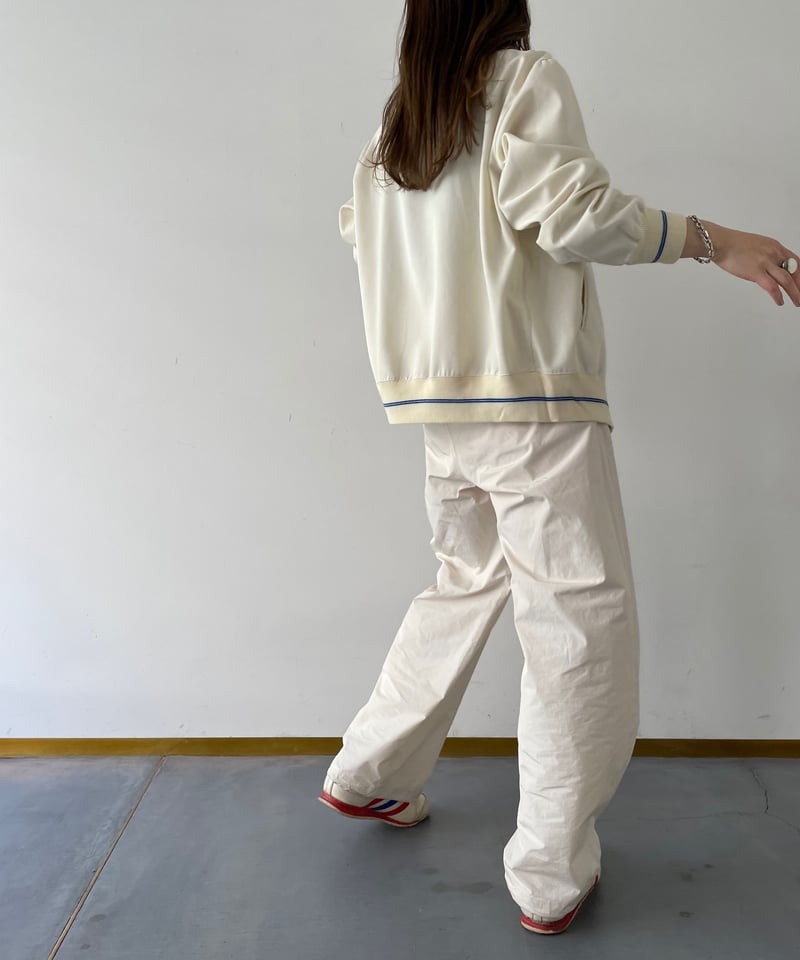 80's milky white line design blouson | lanavague 80's milky white line design blouson | lanavague