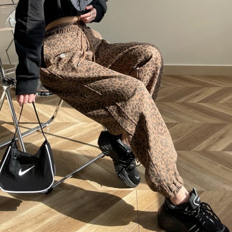 レオパード柄 スウェットパンツ カジュアルパンツ ヒョウ柄 レオパード柄 スウェットパンツ カジュアルパンツ ヒョウ柄