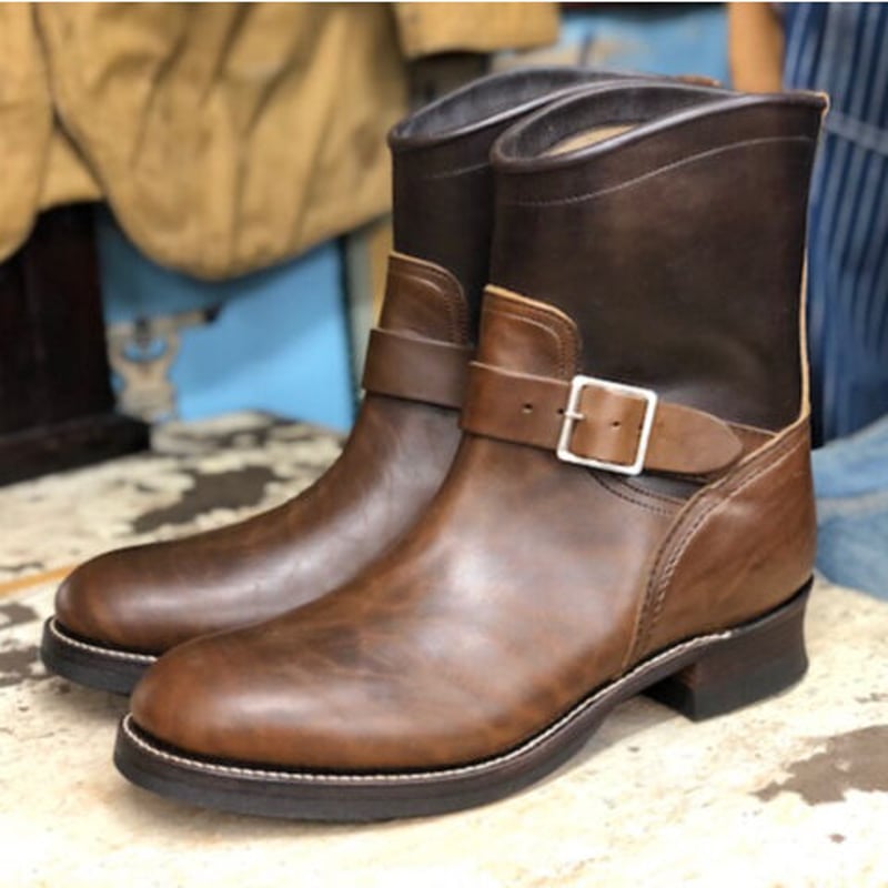 40's Style Twotone Short Engineer Boots LOT1357 40's Style Twotone Short Engineer Boots LOT1357