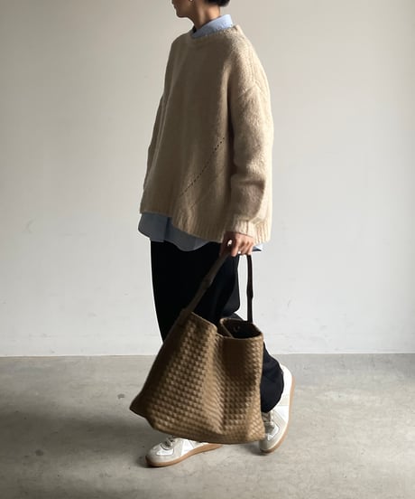 SYNTHETIC LEATHER MESH SHOULDER BAG | JISTORY