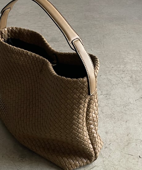 SYNTHETIC LEATHER MESH SHOULDER BAG / 3color