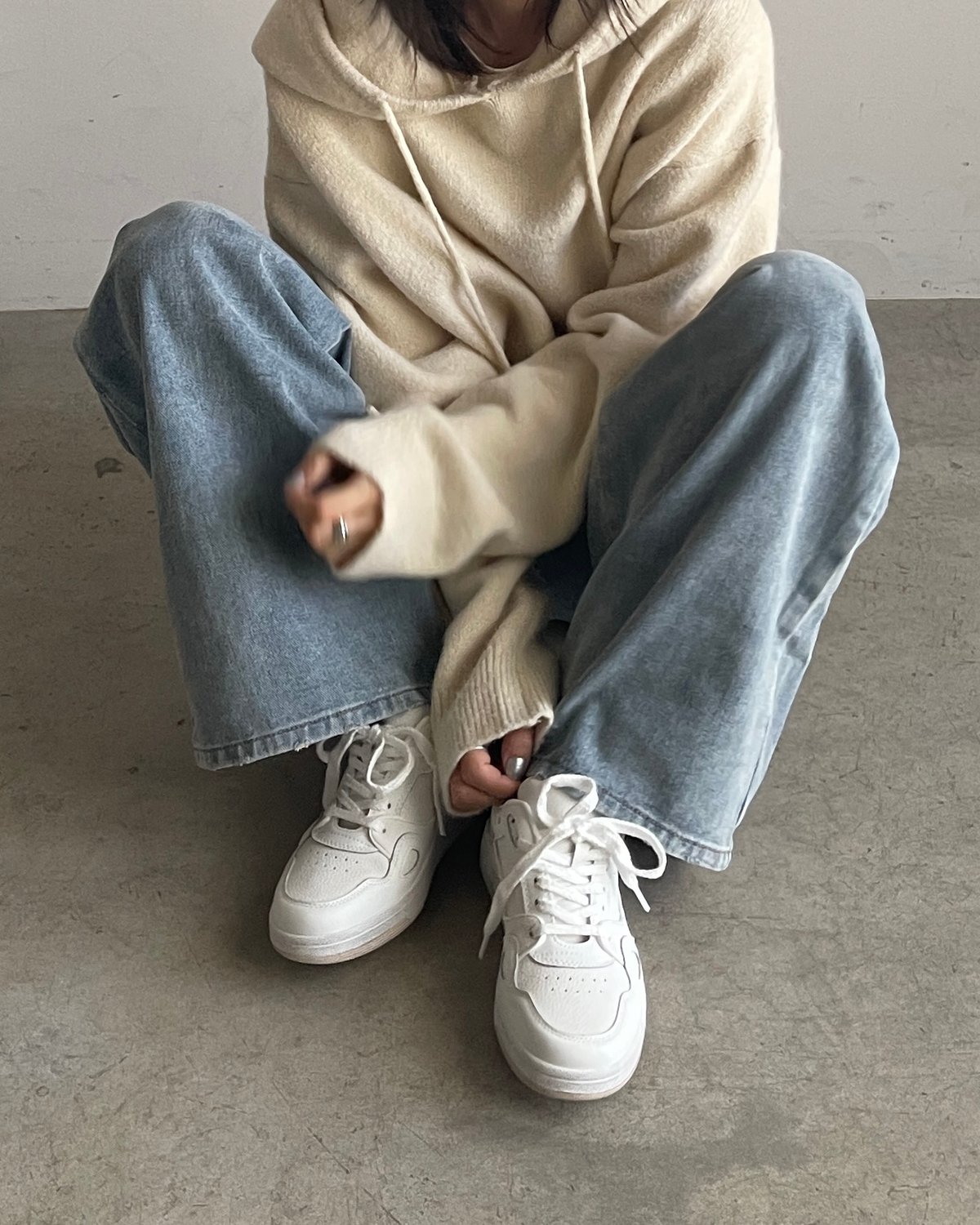 DISTRESSED LEATHER COURT SNEAKERS / 2color | JI...