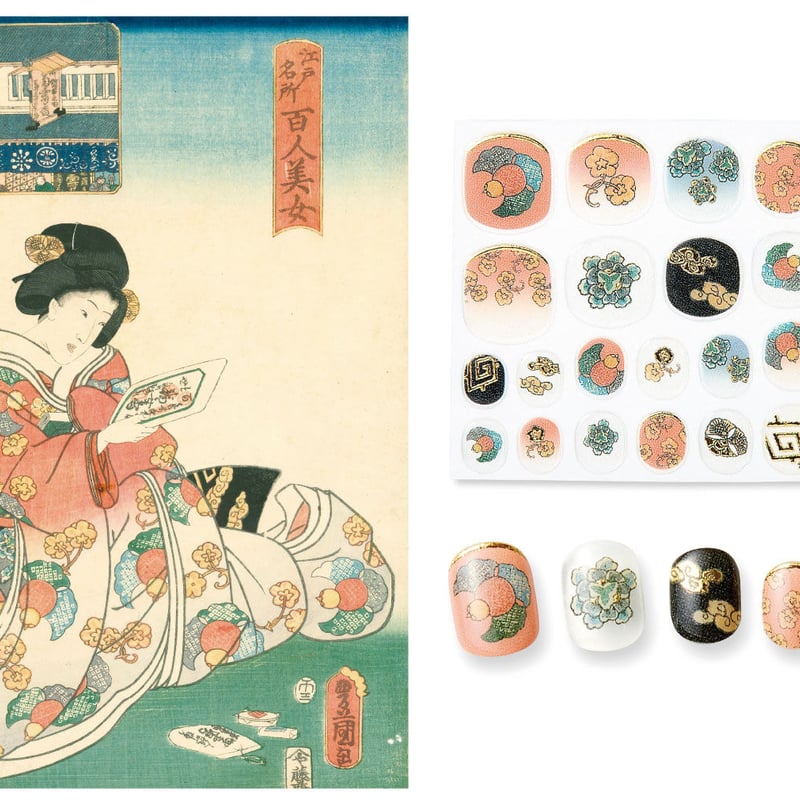 ジェル風ネイルシール『江戸名所百人美女 人形町』 / Ukiyo-e ジェル風ネイルシール『江戸名所百人美女 人形町』 / Ukiyo-e