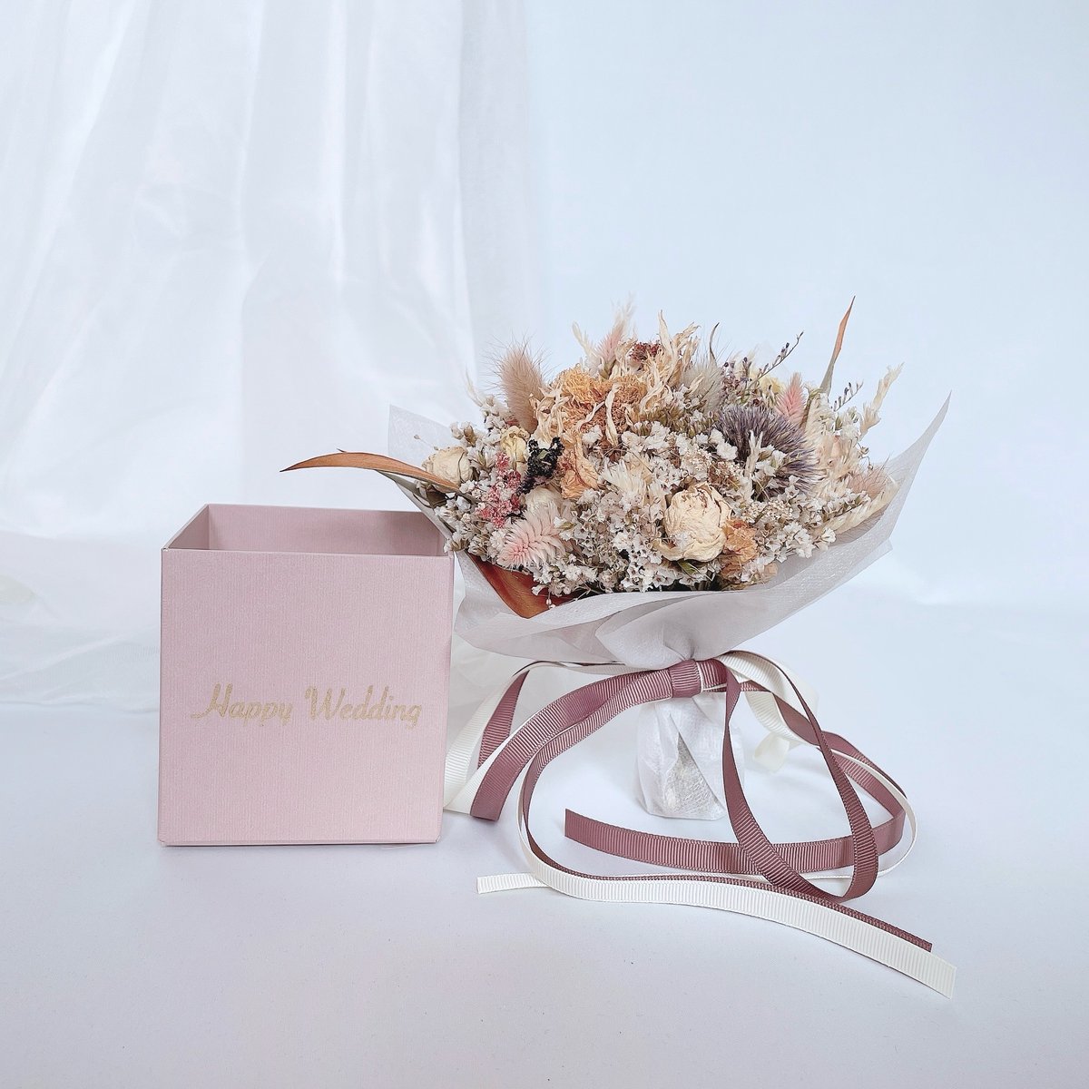 BOHO】ドライフラワー グリーティングBOXブーケ【テラコッタ BOHO】ドライフラワー グリーティングBOXブーケ【テラコッタ