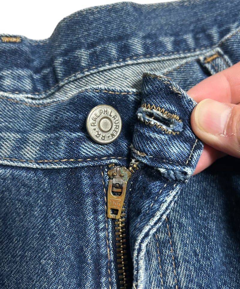 90's USA製 RRL ダブルアールエル デニムパンツ ジーンズ 革 90's USA製 RRL ダブルアールエル デニムパンツ ジーンズ 革