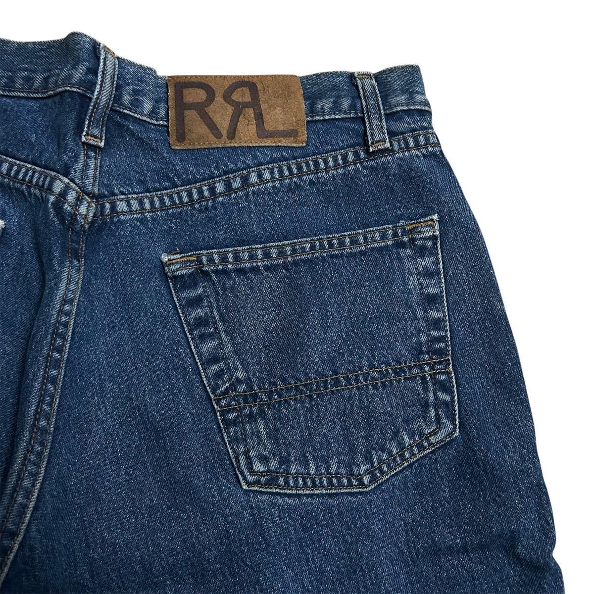 90's USA製 RRL ダブルアールエル デニムパンツ ジーンズ 革 90's USA製 RRL ダブルアールエル デニムパンツ ジーンズ 革