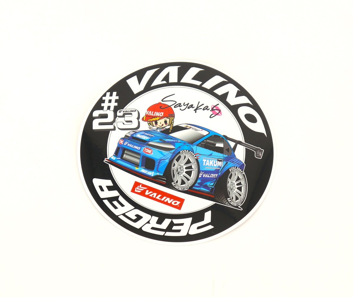 下田紗弥加 選手×VALINO コラボ タイヤステッカーD1GPマシンシルビア ブルー ＃23...