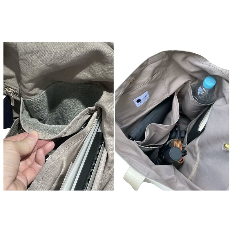 ジェンダーレスな洗えるトートバッグ／ホワイトコンビ | gr.