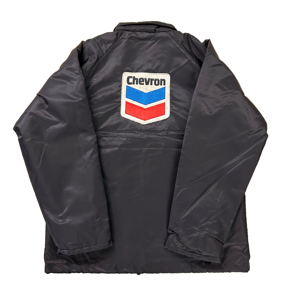 COBRA JET ×Chevron ビンテージパッチ ボア付き コーチジャケット BLK