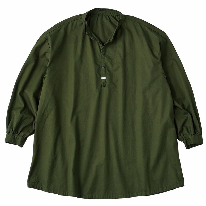 GABARDINE STAND COLLAR LONG SMOCK SHIRT | PORTE GABARDINE STAND COLLAR LONG SMOCK SHIRT | PORTE