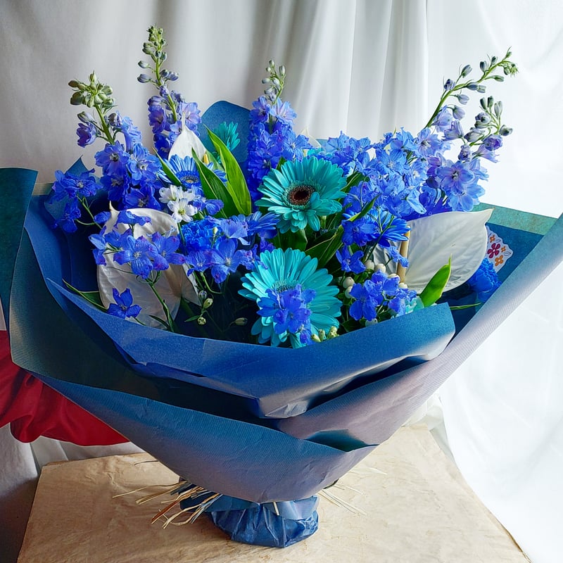 ○配達○【花束】爽やか ブルー系 ¥11,000 | Flower Labo ○配達○【花束】爽やか ブルー系 ¥11,000 | Flower Labo