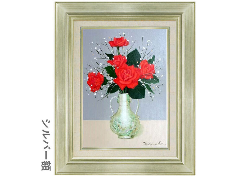 バラの花籠 旧き 原画 「 F6 油彩画 」 バラの花籠 旧き 原画 「 F6 油彩画 」