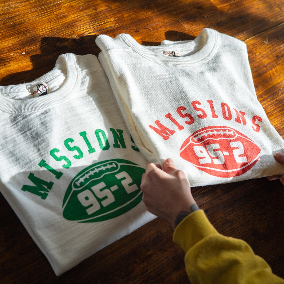 MISSIONS FOOTBALL 95-2 TEE (Green)【A.G.SPALDING...