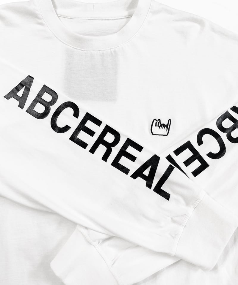 ロゴスリーブオーバーサイズTシャツ ホワイト | ABCEREAL ロゴスリーブオーバーサイズTシャツ ホワイト | ABCEREAL
