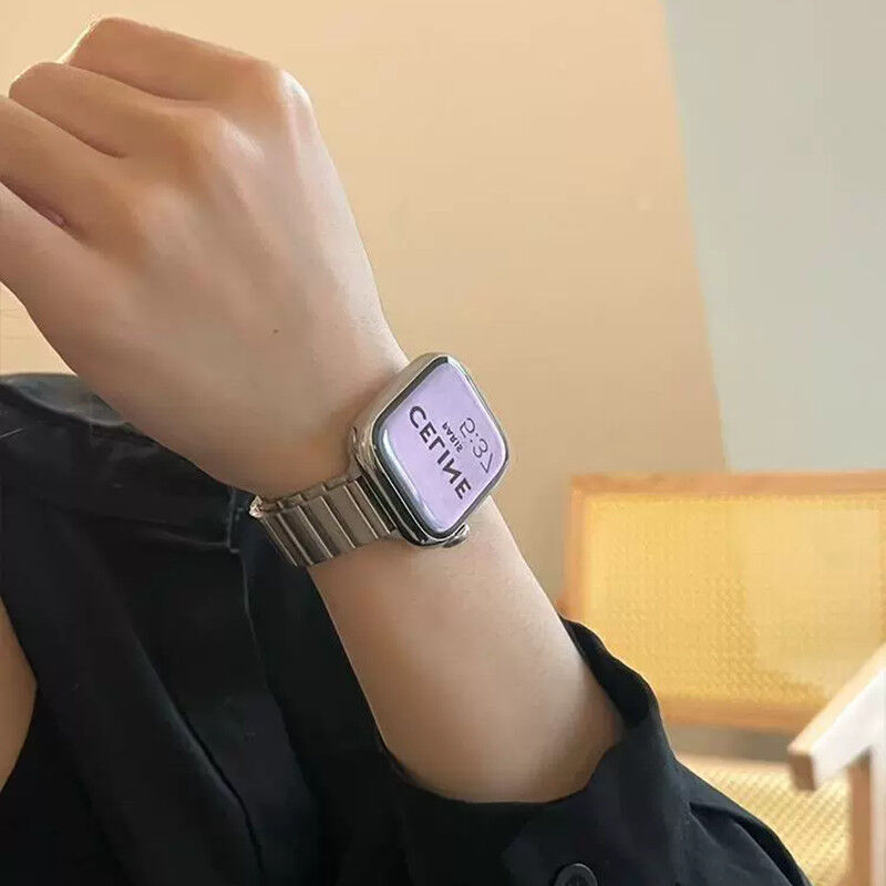 N295】「バンパーケース付き」apple watch バンド シルバー N295】「バンパーケース付き」apple watch バンド シルバー