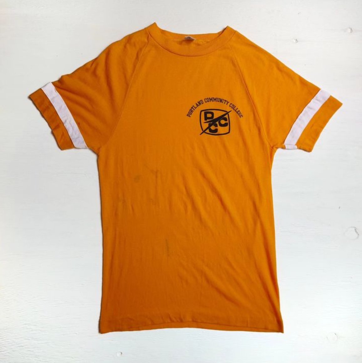 Champion 70s バータグ コットンポリプリントTシャツ MADE IN Champion 70s バータグ コットンポリプリントTシャツ MADE IN