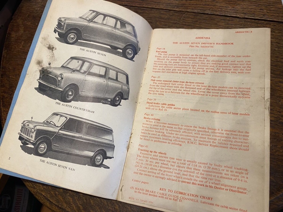A80 AUSTIN SEVEN Driver’s Handbook | Kings Road...
