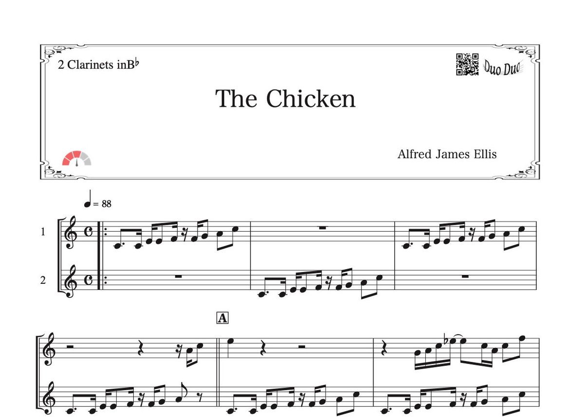 「The Chicken」クラリネット二重奏[MM3] | DuoDuo【二重奏楽譜専門店】