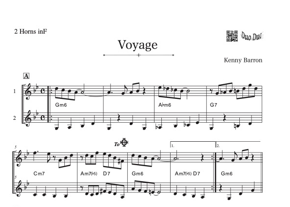 「Voyage/Kenny Barron」ホルン二重奏[Jazzシリーズ] | DuoDuo【...