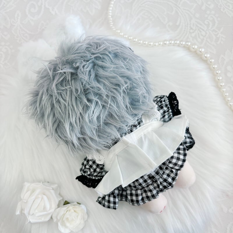 ぬい服】 ぬいぐるみ用ギンガムチェックワンピース&うさ耳ヘッド ぬい服】 ぬいぐるみ用ギンガムチェックワンピース&うさ耳ヘッド