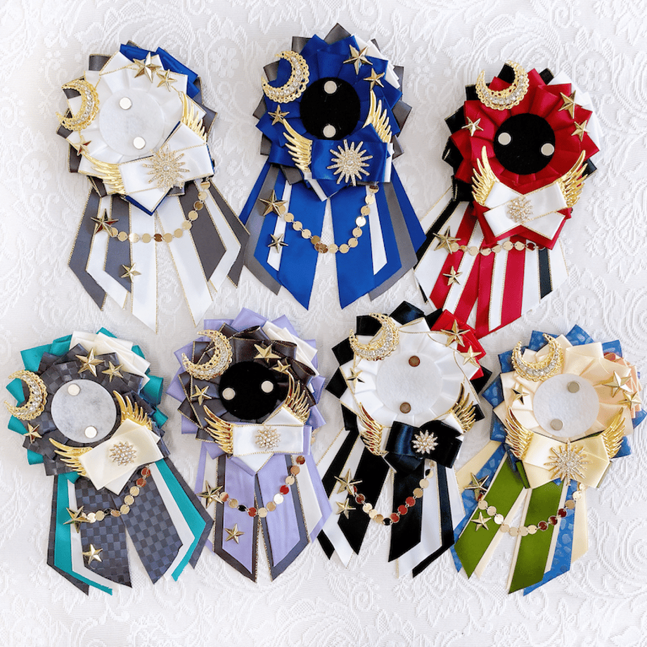【缶バッジ 痛ロゼット 推し活グッズ】月と星ロゼット Gtriger 
