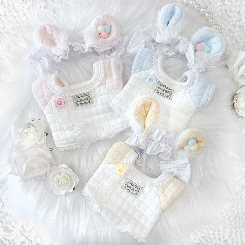 ぬい服】ぬいぐるみ用ベビー服& ヘッドドレスセット 【20cm 用 ぬい服】ぬいぐるみ用ベビー服& ヘッドドレスセット 【20cm 用