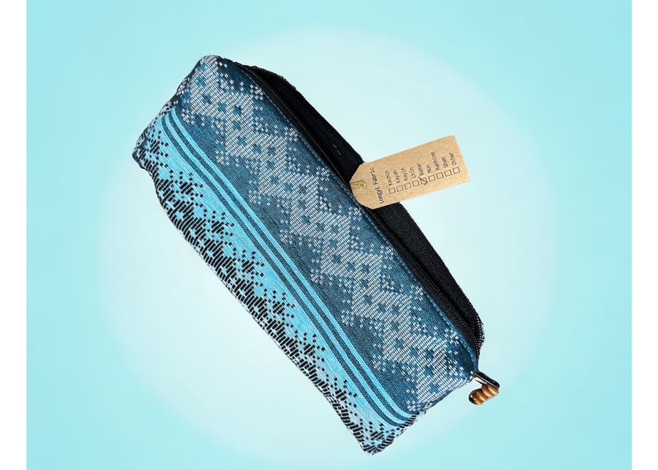 Ethnic textile pencil case / ミャンマー民族生地ペンシルケース